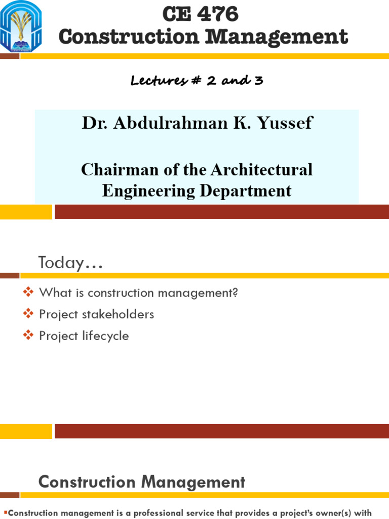 Lecture 2 and 3 | PDF | Construction Management | Project Management