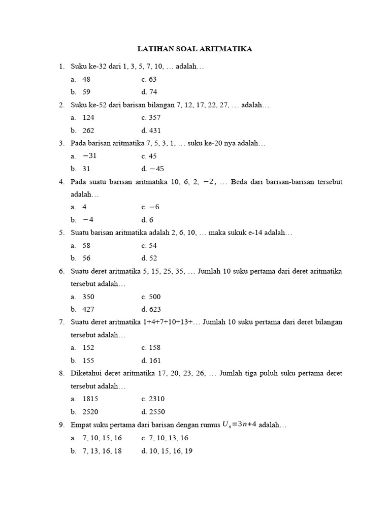 Latihan Soal Aritmatika | PDF