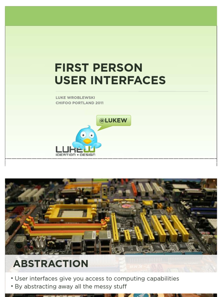 First Person Interfaces | PDF | Graphical User Interfaces | Input/Output