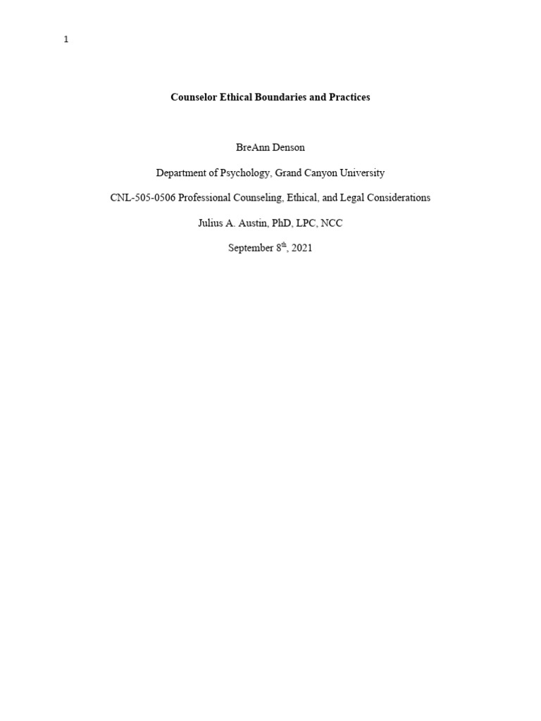 Counselor Ethical Boundaries and Practices | PDF | Counseling ...