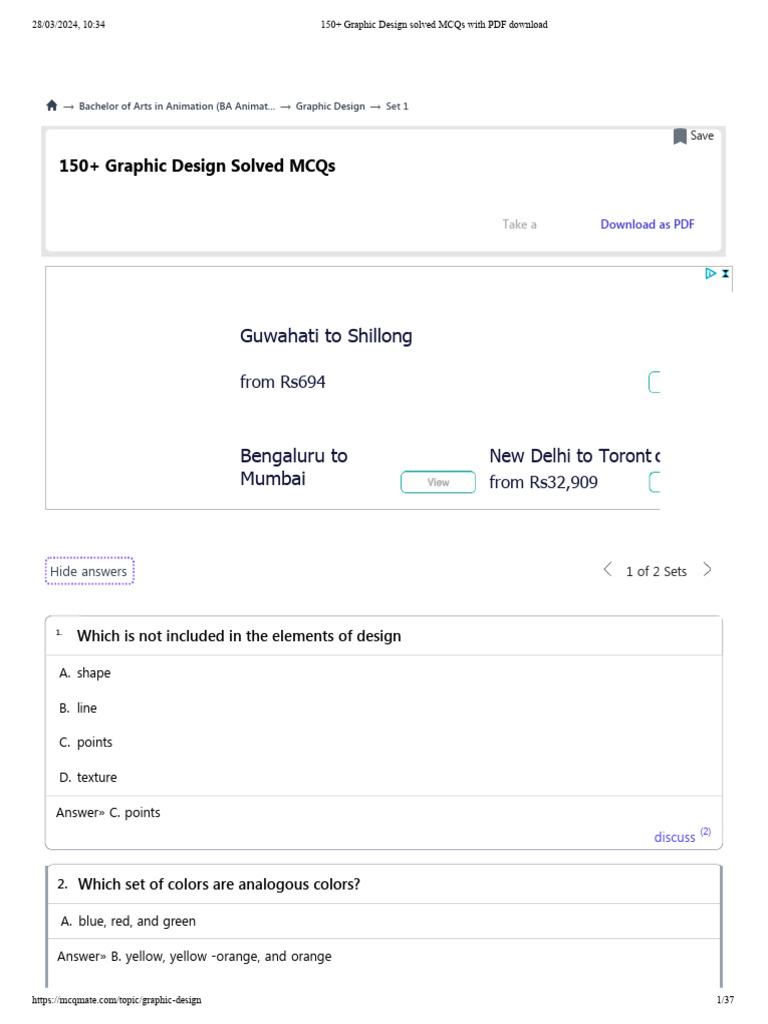 150+ Graphic Design Solved MCQs With PDF Download | PDF | Composition (Visual Arts) | Multiple ...