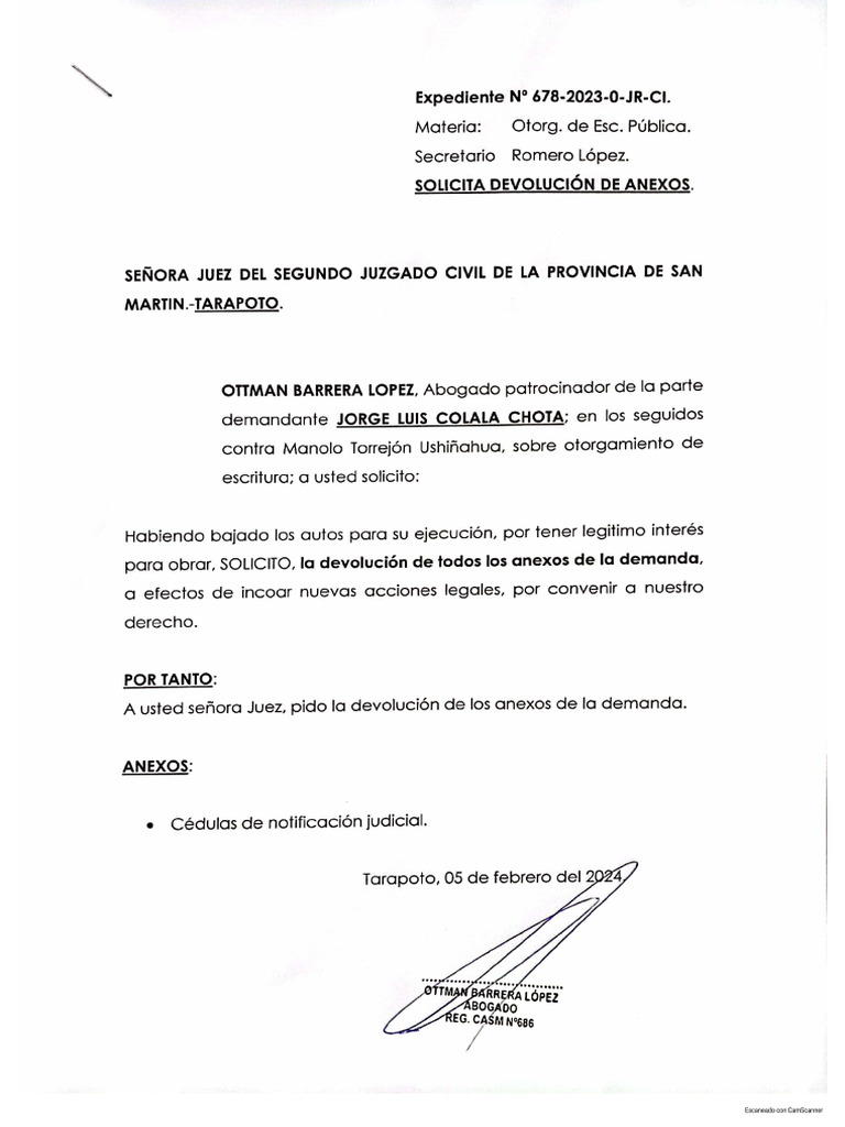 Solicita Devolución de Anexos | PDF