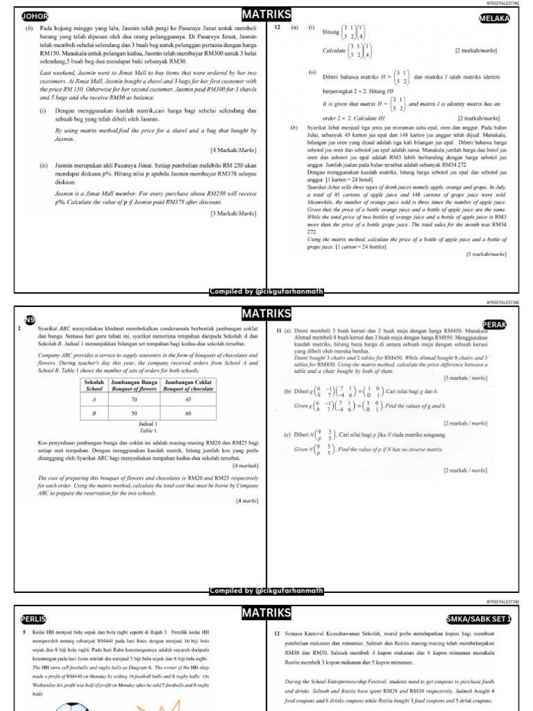 MATRIKS 2023 by @cikgufarhanmath | PDF