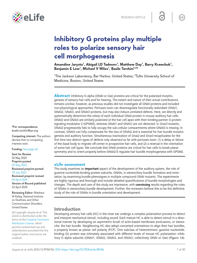 Elife 88186 v1 | PDF | Proteins | Biology