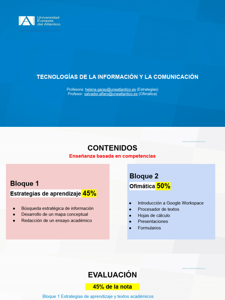 Presentación Tic | PDF | Evaluación | Salón de clases