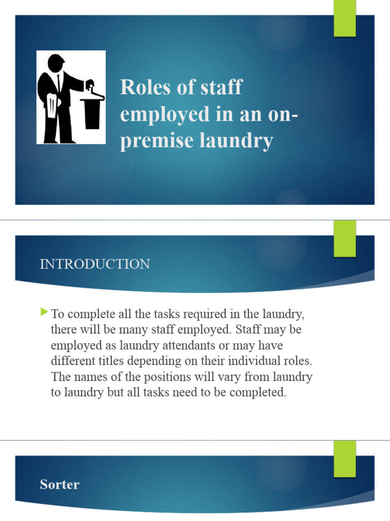 Staff Roles in On-Premise Laundry | PDF | Laundry | Clothes Dryer
