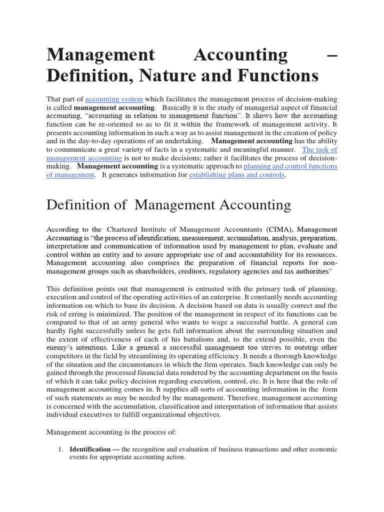 Management Accounting | PDF | Management Accounting | Accounting