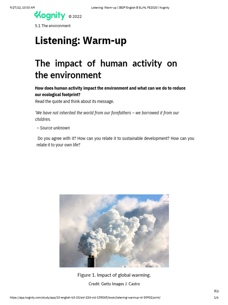 Copia de The Impact of Human Activity On The Environment - Listening ...