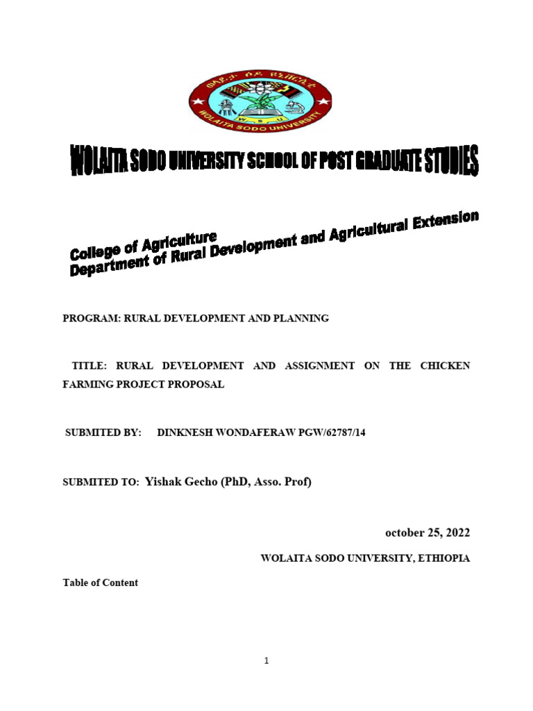 Dinke Chicken Farming Project | PDF | Poultry | Poultry Farming