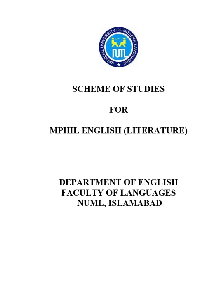 Course Outline - MPhil English Literature Program | PDF | Methodology ...