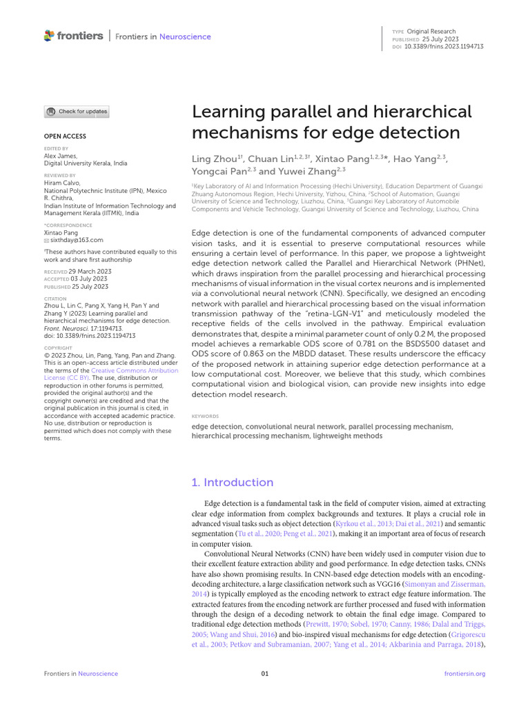 Learning Parallel and Hierarchical Mechanisms for | PDF | Visual System | Visual Cortex