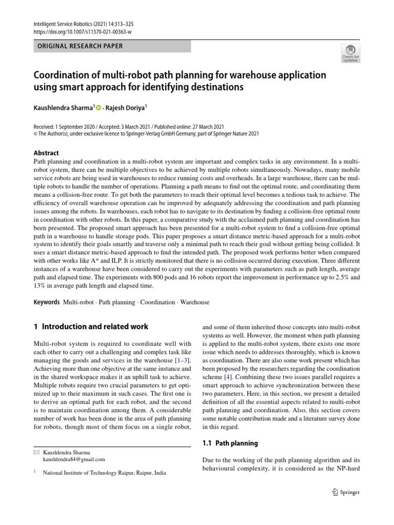 Multi Robot Path Planning For Warehouse | PDF | Mathematical Optimization | Fuzzy Logic