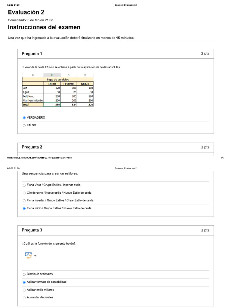 Examen - Evaluación 2 | PDF