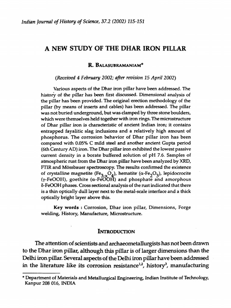 Dhar Iron Pillar | PDF
