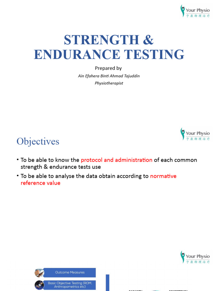 Strength & Endurance Testing Protocols | PDF | Anatomical Terms Of ...