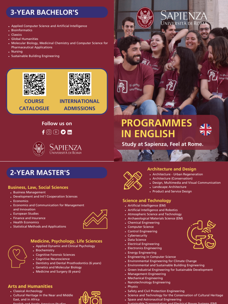 English Programs at Sapienza University | PDF | Engineering | Science