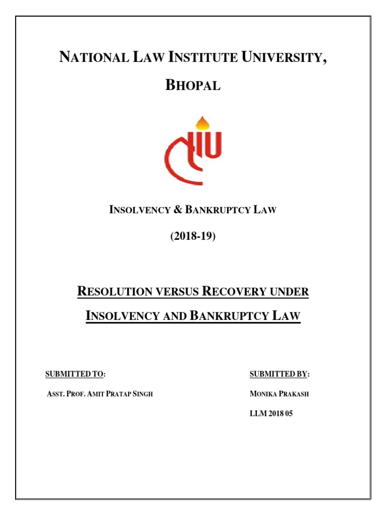 IBC Project. Monika | Download Free PDF | Bankruptcy | Liquidation