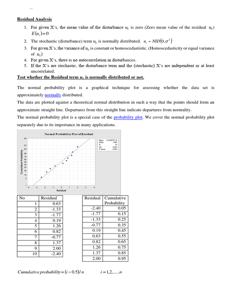 3 Residual Analysis | PDF | Errors And Residuals | Normal Distribution 3 Residual Analysis | PDF | Errors And Residuals | Normal Distribution