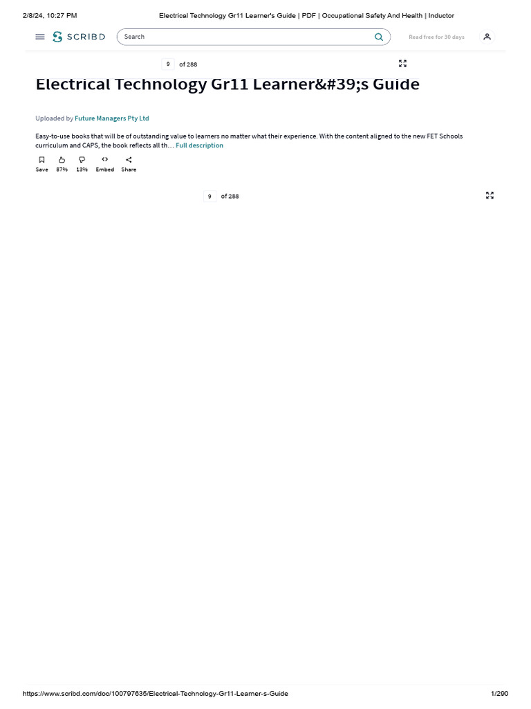 Electrical Technology Gr11 Learner' S Guide: Future Managers Pty LTD | PDF