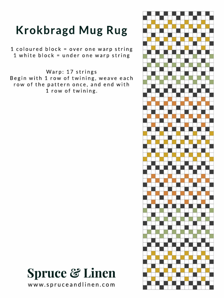 Krokbragd Floral Mug Rug Pattern | PDF