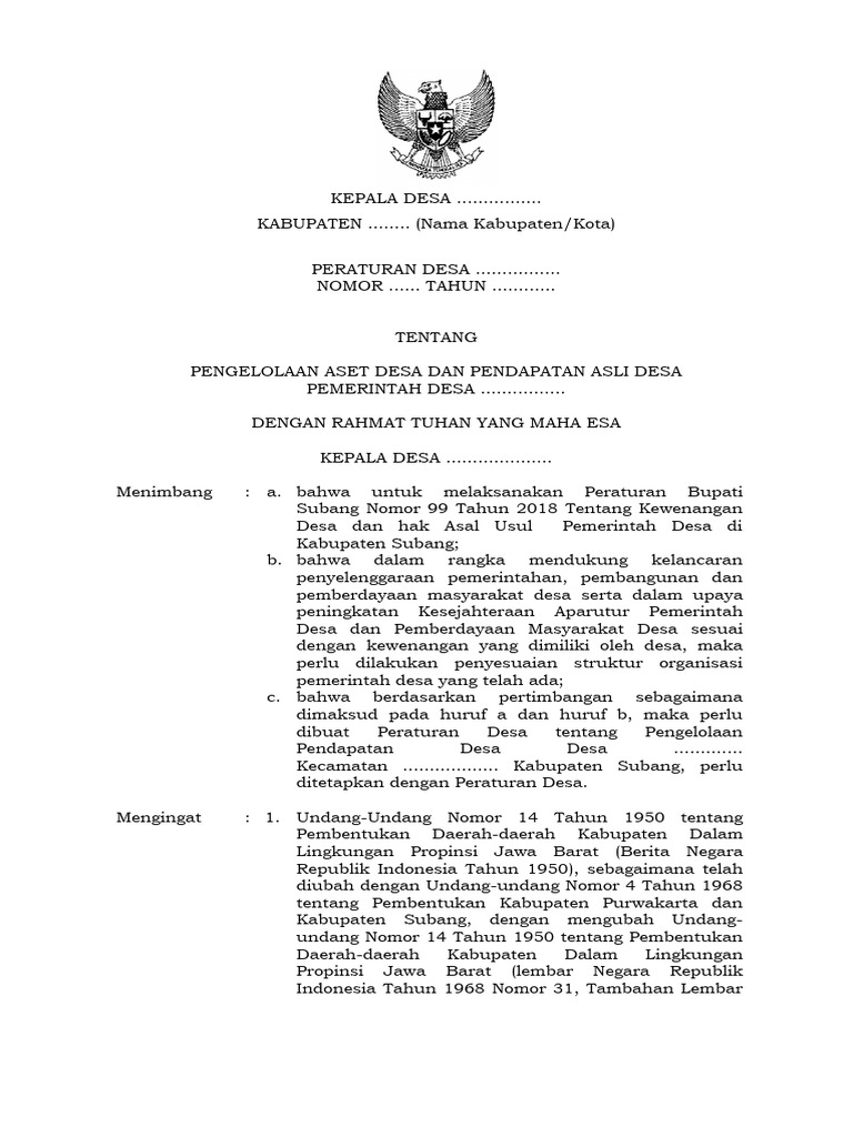 Contoh Perdes PADS | PDF