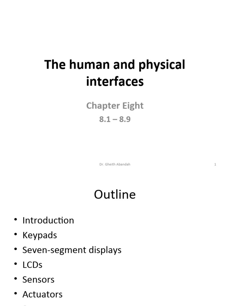Human and Physical Interfaces Overview | PDF | Liquid Crystal Display ...