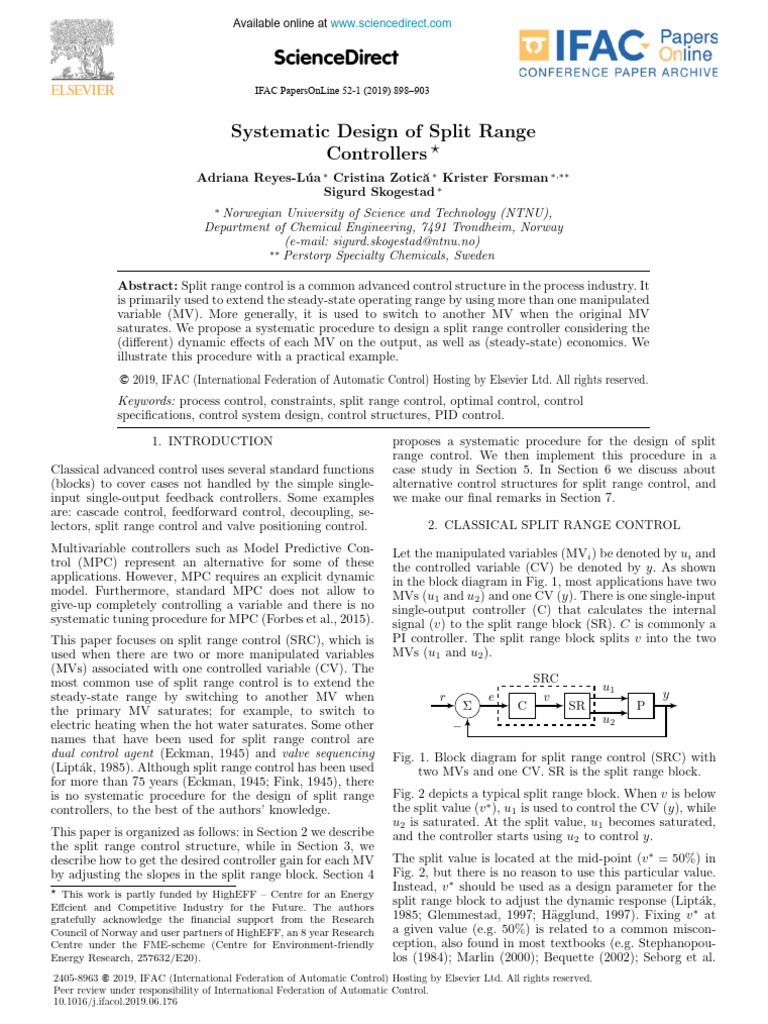 ARTIGO Systematic Design of Split Range Controllers | PDF | Control Theory | Computer Programming