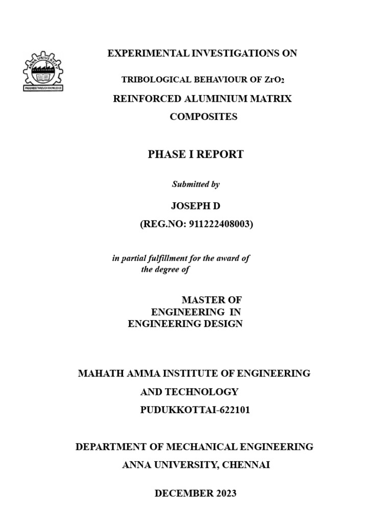 Project Phase I | PDF | Composite Material | Metals