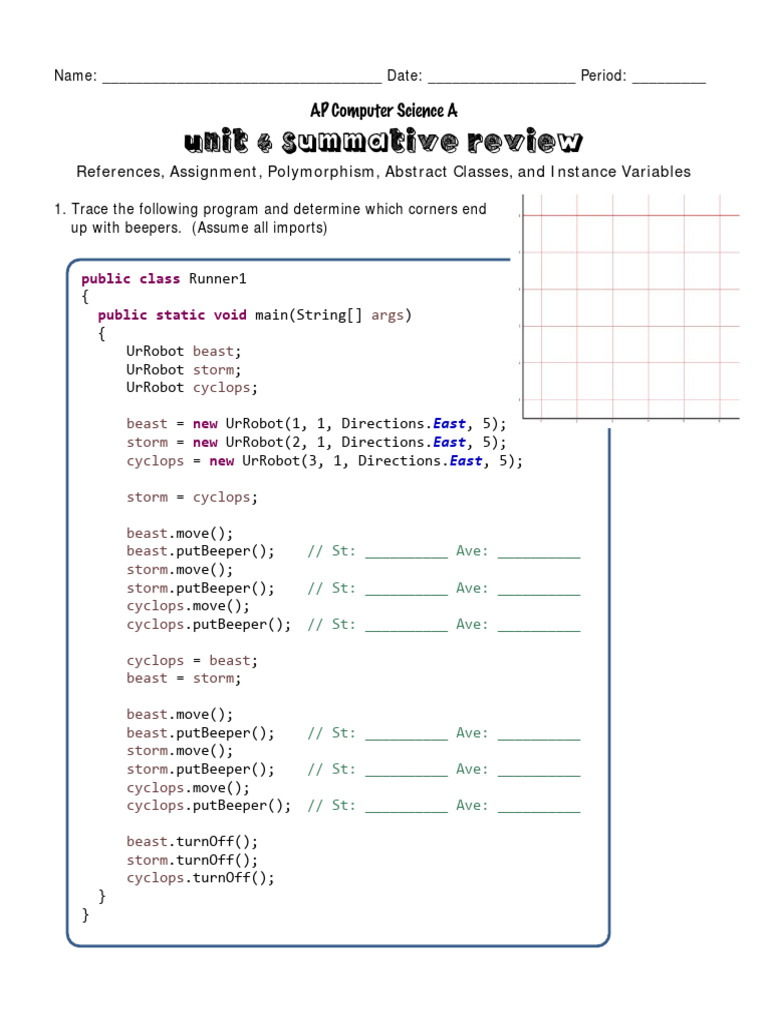 Unit 4 Summative Assessment Review (2023-2024) (Part 1) | PDF | Class (Computer Programming ...