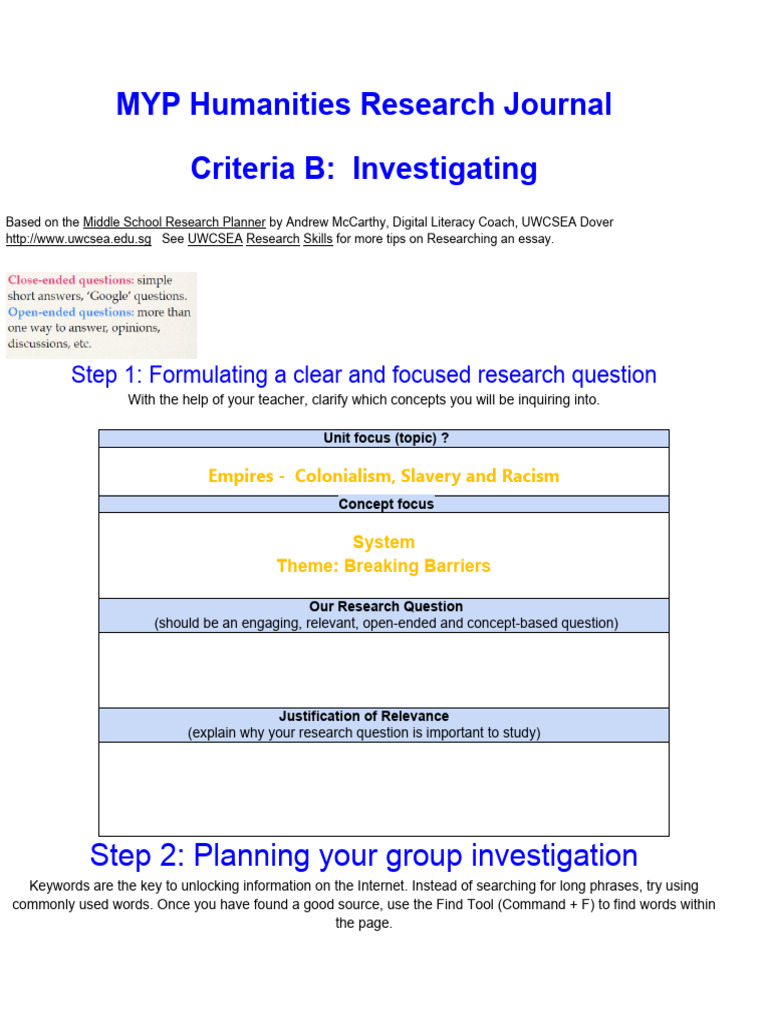 Middle School Research Guide | PDF | Citation | Information