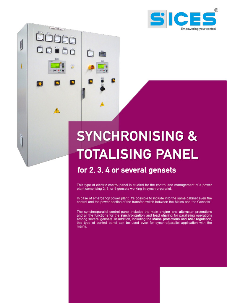 Synchro-Parallel Control Panel 2 3 4GE ENG | Download Free PDF | Mains ...