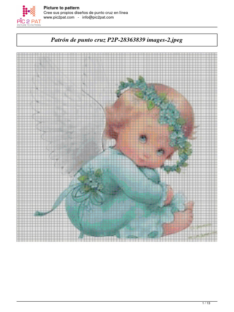 Angelito Azul Patron Puntocruz | PDF