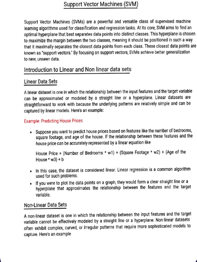 ML Unit 3 | PDF | Support Vector Machine | Linear Regression