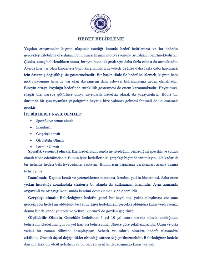 5.hedef Beli̇rleme | PDF