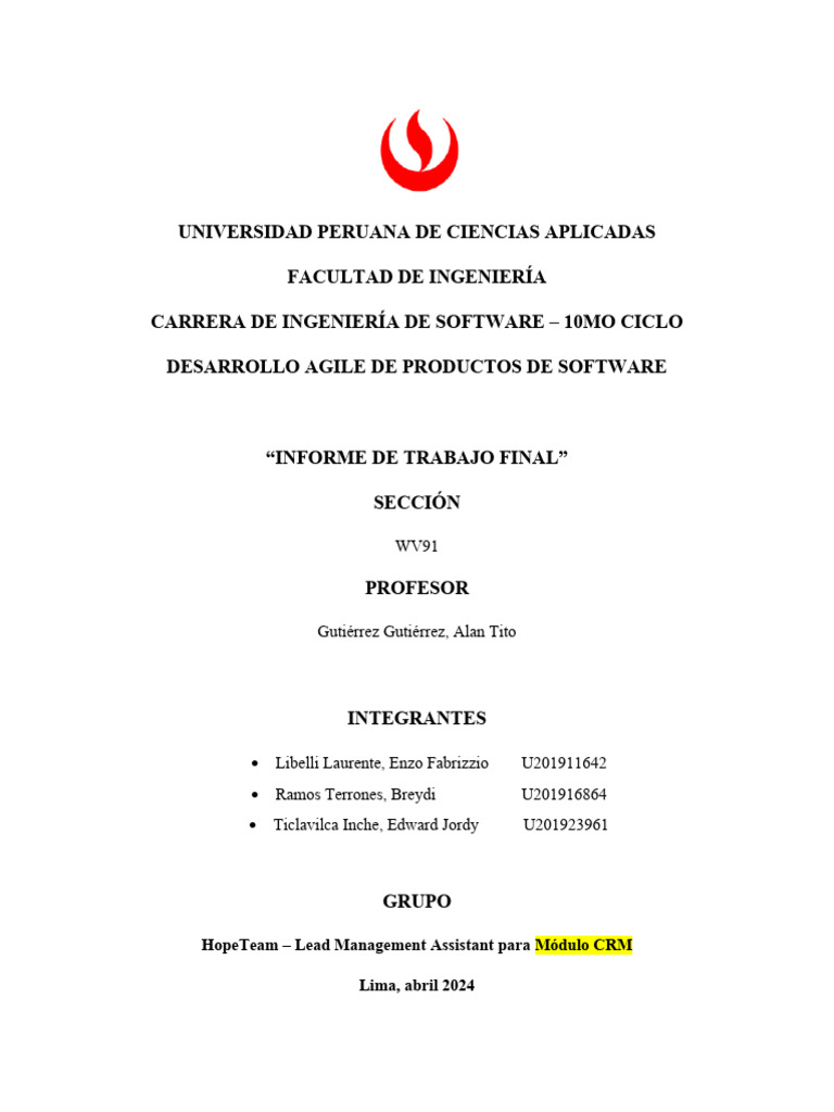 upc-pre-202401-si570-WV91-HopeTeam-report-tp1 Observaciones | PDF | Gestión de la relación con ...