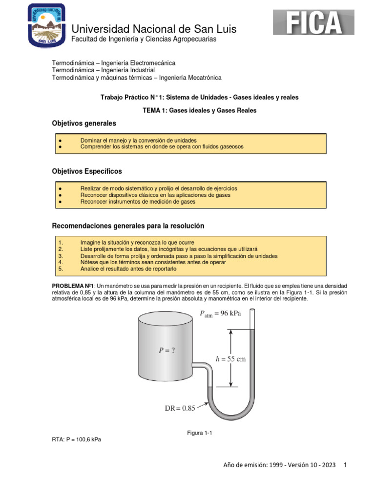 TP1 - Rev 2023 | PDF | Presión | Gases