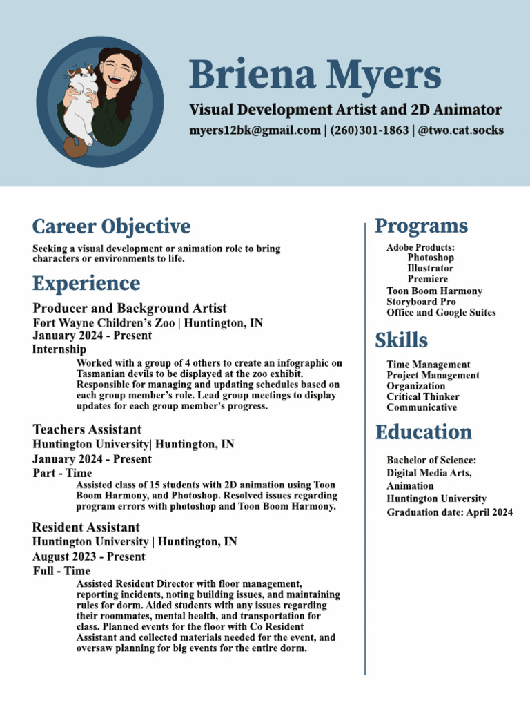 Visual Development Artist Resume | PDF