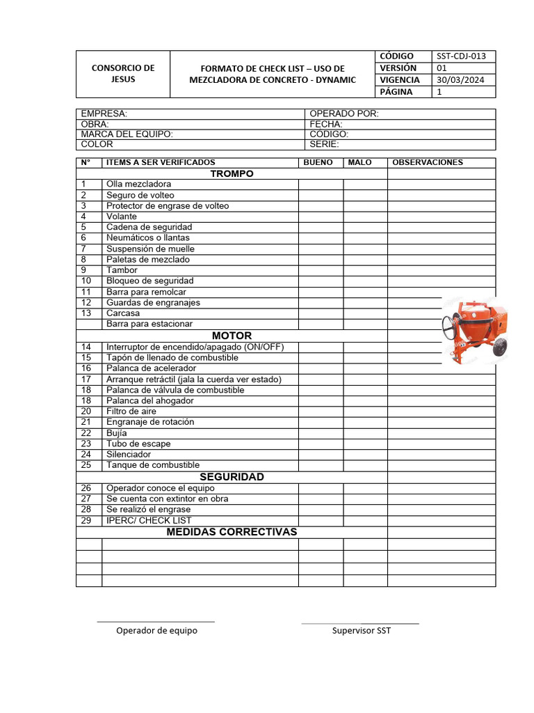 Check List de Equipos PDF | PDF | Neumático | Industria automotriz