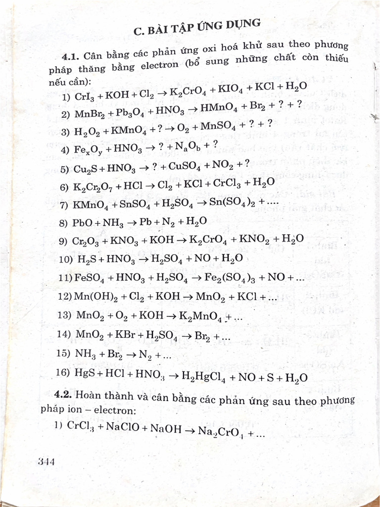 BT Pư Oxh KH Và Dòng Điện | PDF