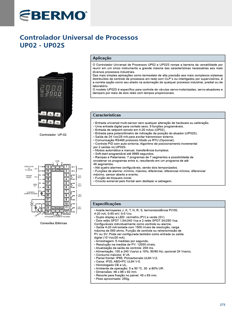 Bermo - Controlador Universal de Processo | PDF | Entrada/Saída | Relé