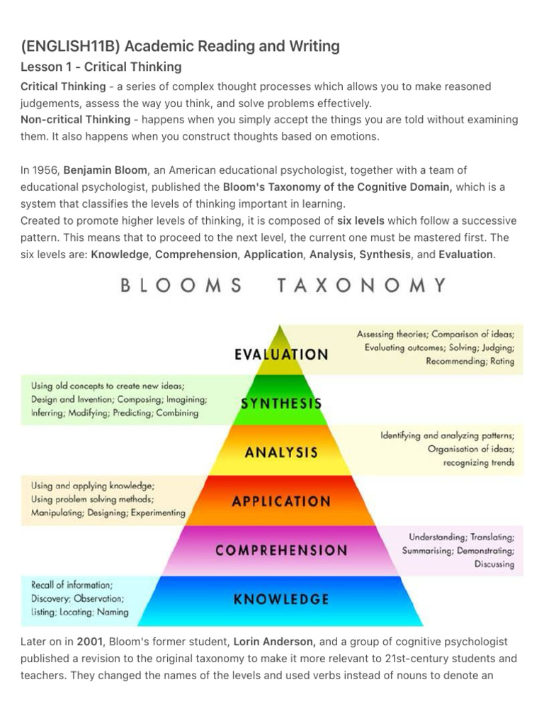 Academic Reading and Writing Notes | PDF | Fallacy | Reading Comprehension