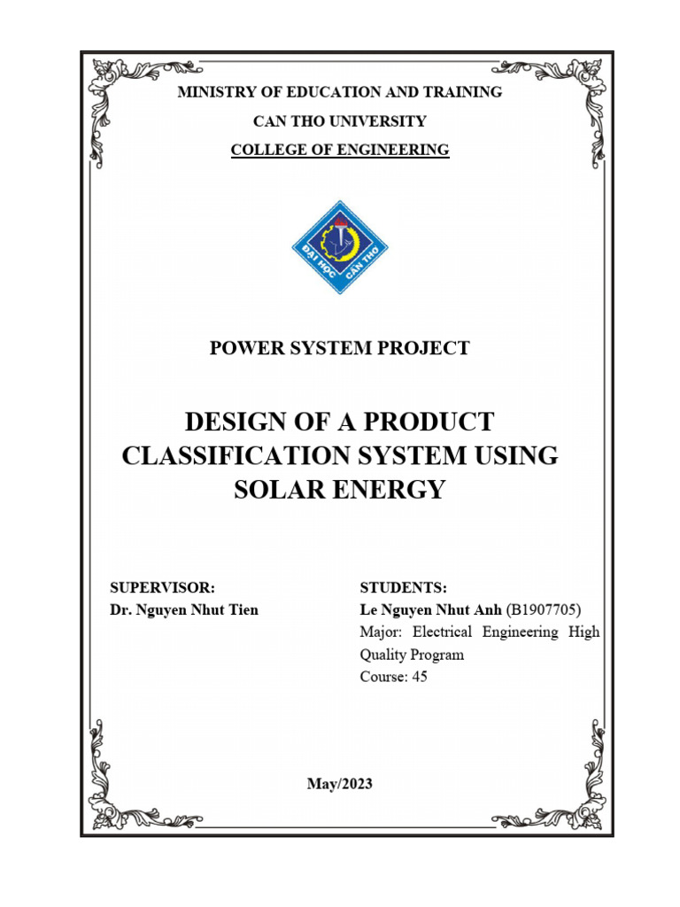 Power System Project | PDF | Electric Motor | Solar Power