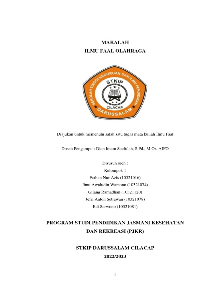 Ilmu Faal Olahraga: Pengantar dan Konsep | PDF