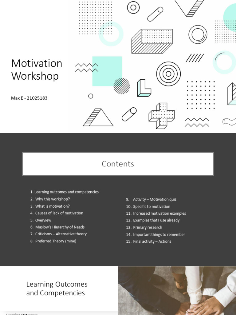 Motivation Workshop | PDF | Motivational | Motivation