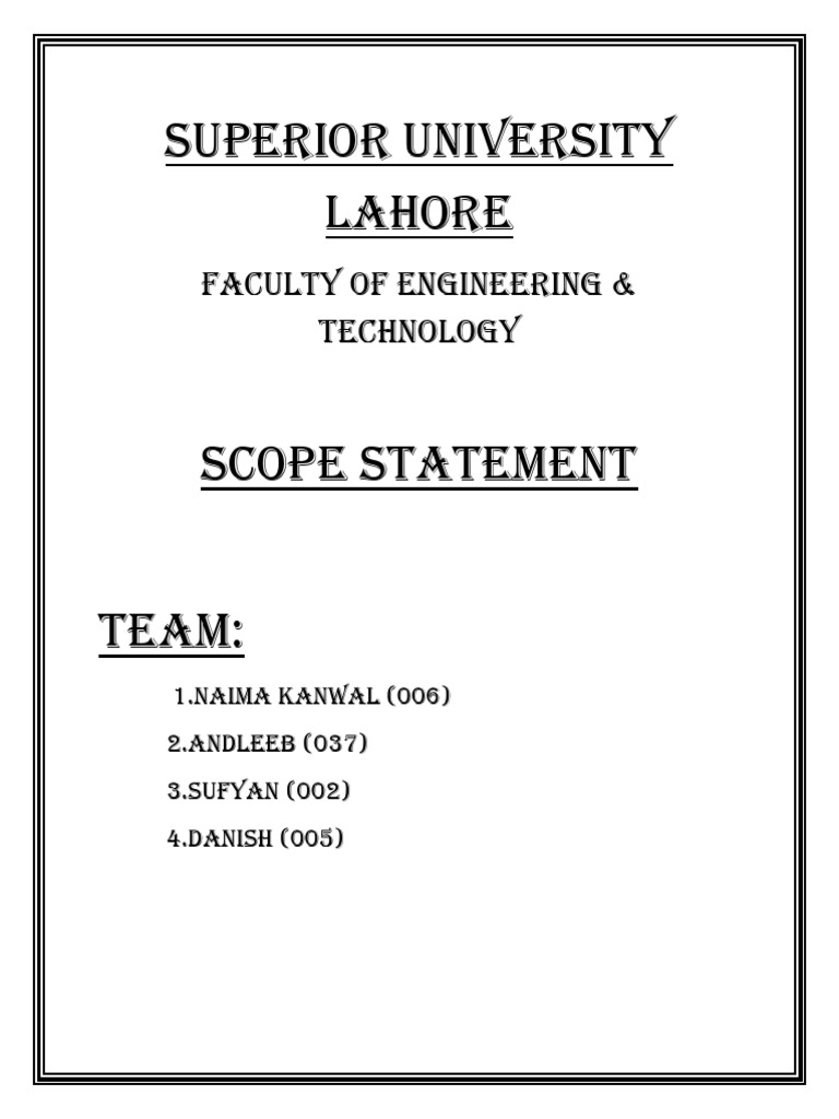Scope Statement | PDF | Artificial Intelligence | Intelligence (AI) & Semantics
