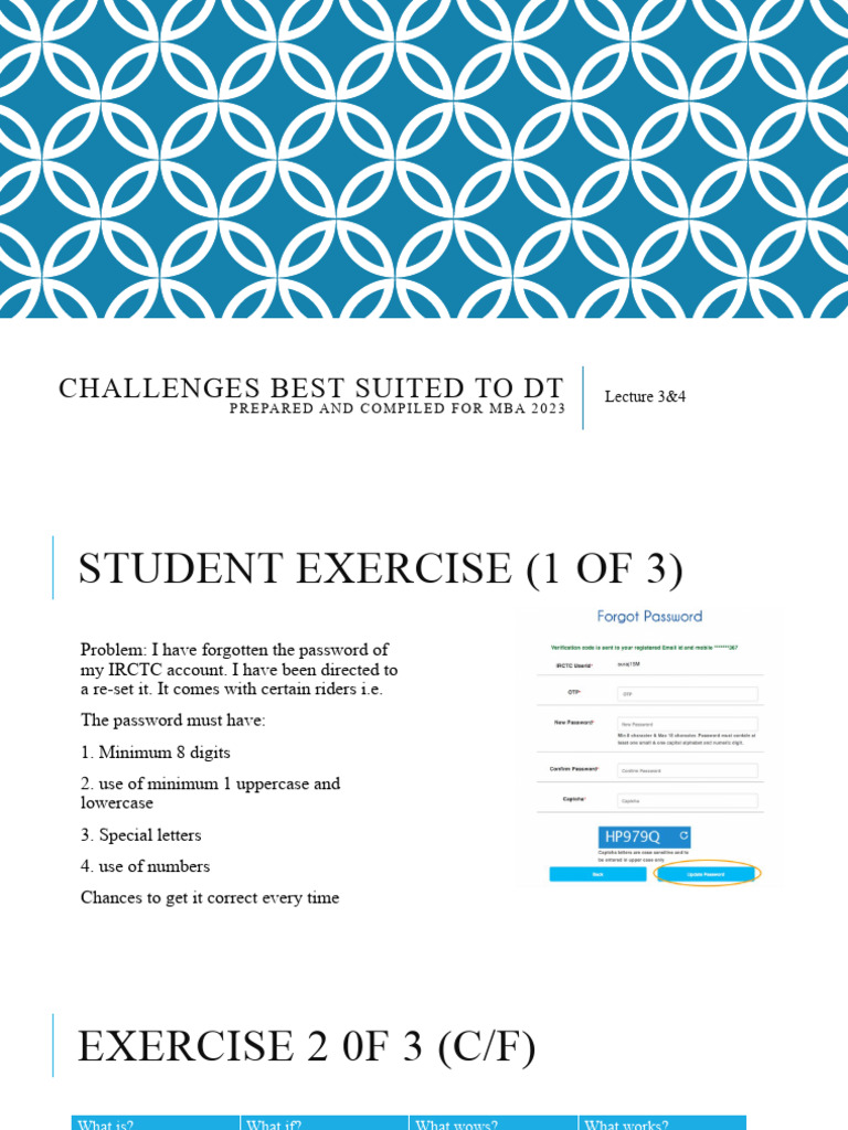 Session 3&4 - Challenges Best Suited To DT - DTI - 2024 | PDF | Cognitive Psychology | Human ...