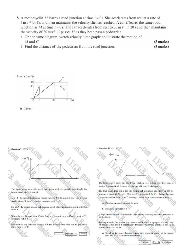 Kinematics Graphs Challenge Questions | PDF