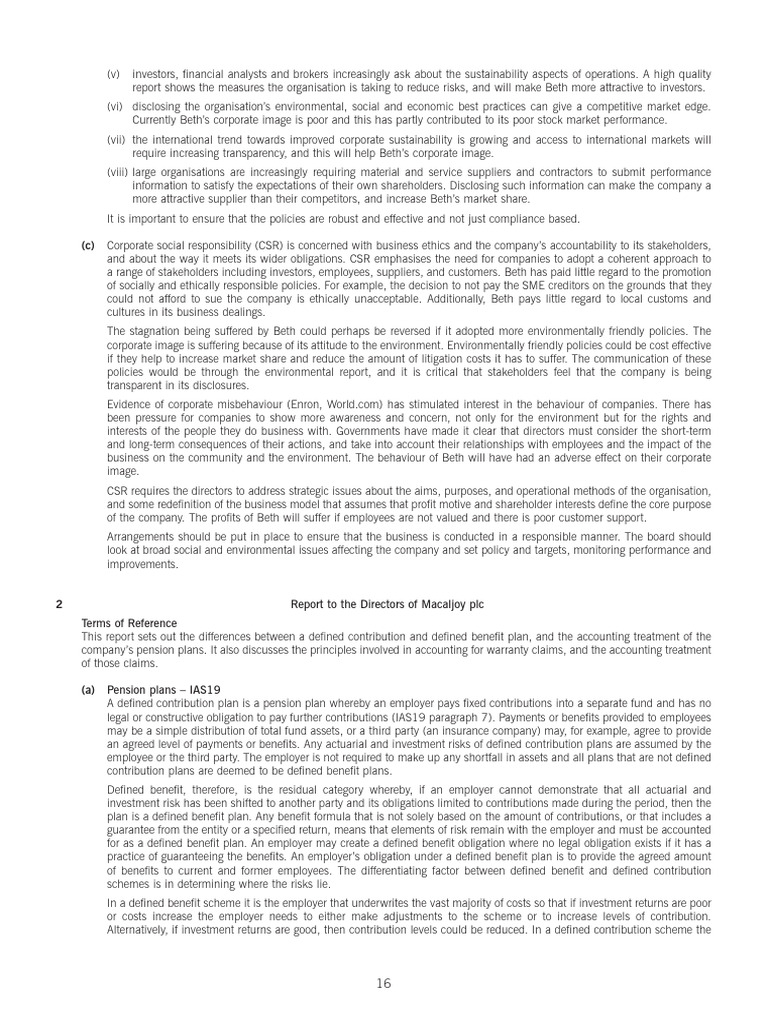 CPA Official IAS 19 02 Ans | PDF | Defined Benefit Pension Plan | Fair ...