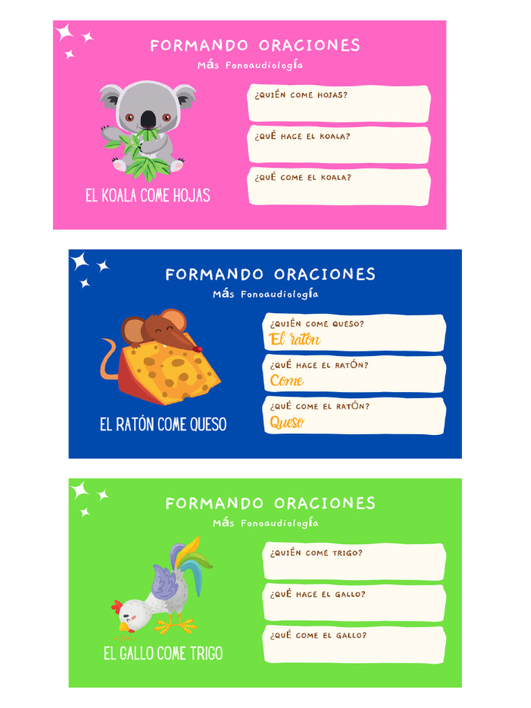 Formando Oraciones Con Imagenes | PDF