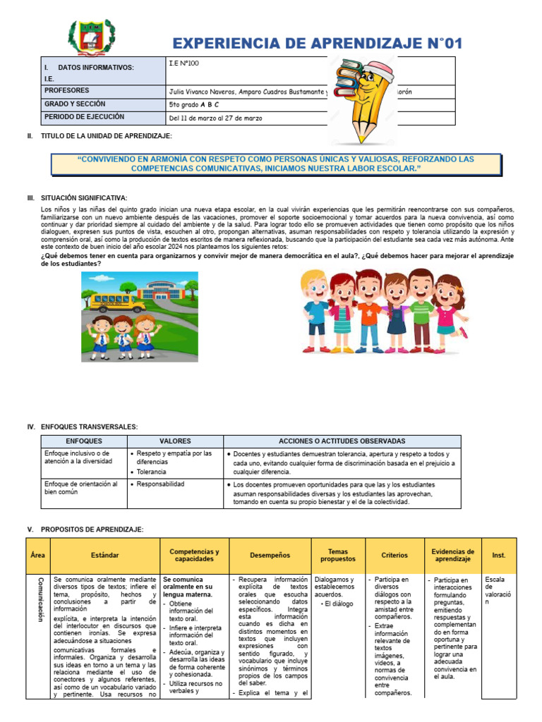 Unidad de Aprendizaje N°01 | PDF | Decimal | Aprendizaje